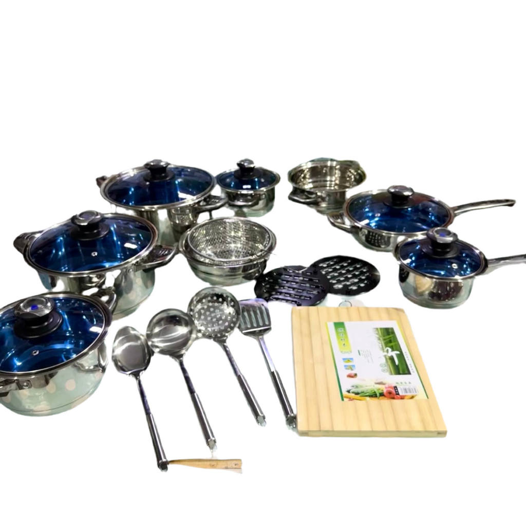 Germany lot imported 30 Pcs stainless steel Cookware Set with 7 Ply ...